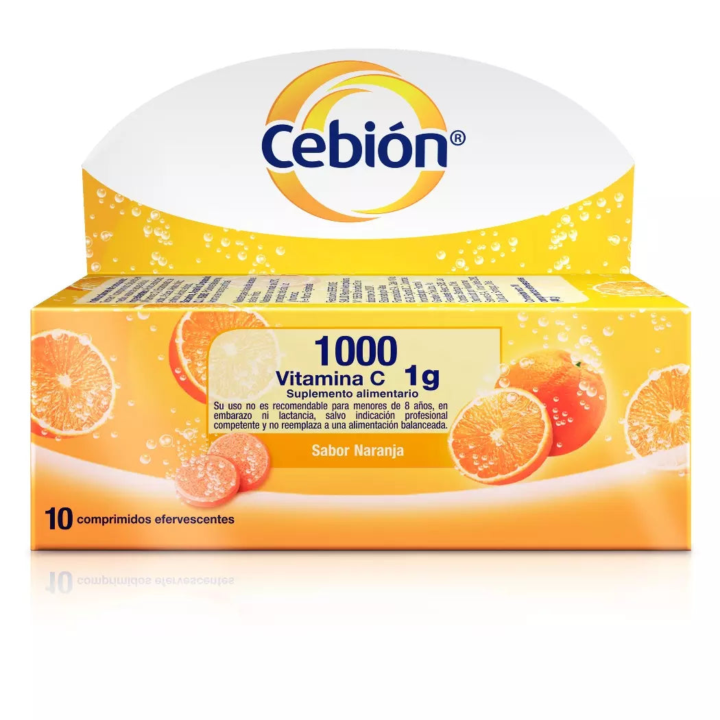 Cebión 1g - 10 Comprimidos Efervescentes – Farmacias Curie