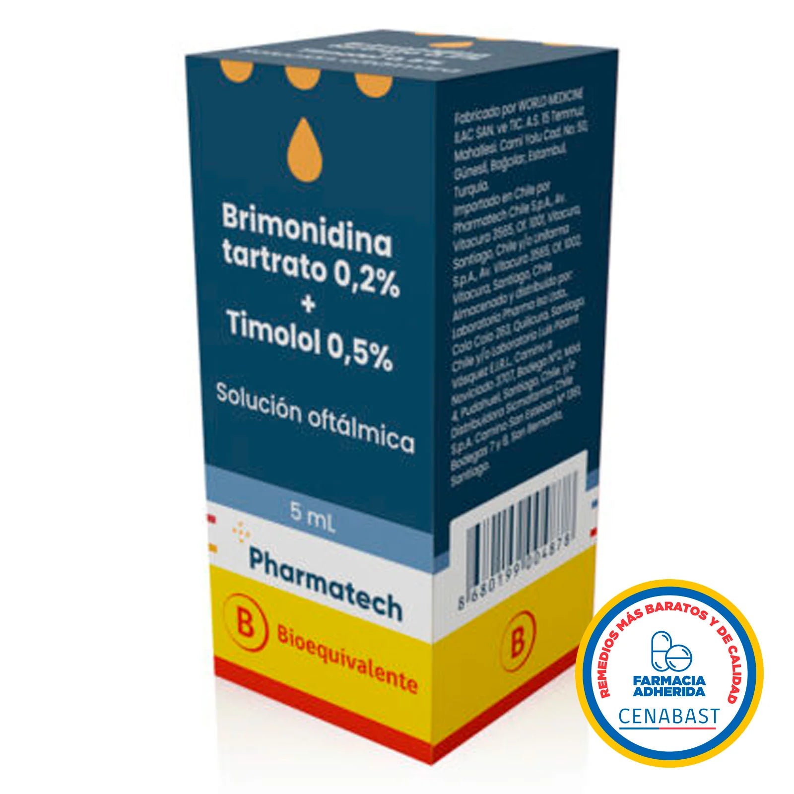 Brimonidina 0.2 % Timolol 0.5 % Solución Oftálmica 5 ml - Medicamento ...