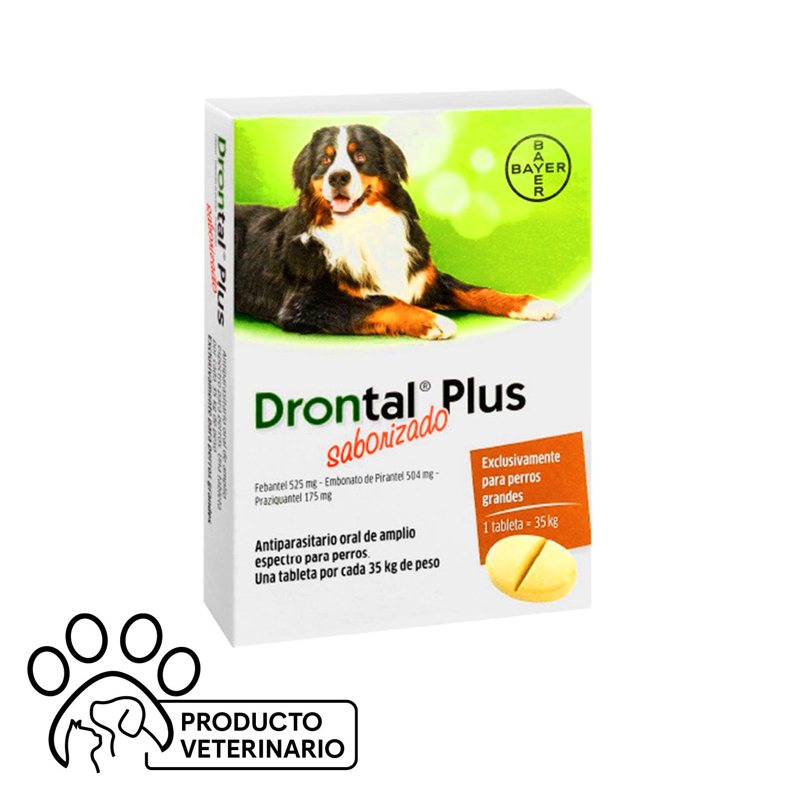 Drontal Plus Antiparasitario 35kg - 1 comprimido | Farmacias Curie ...