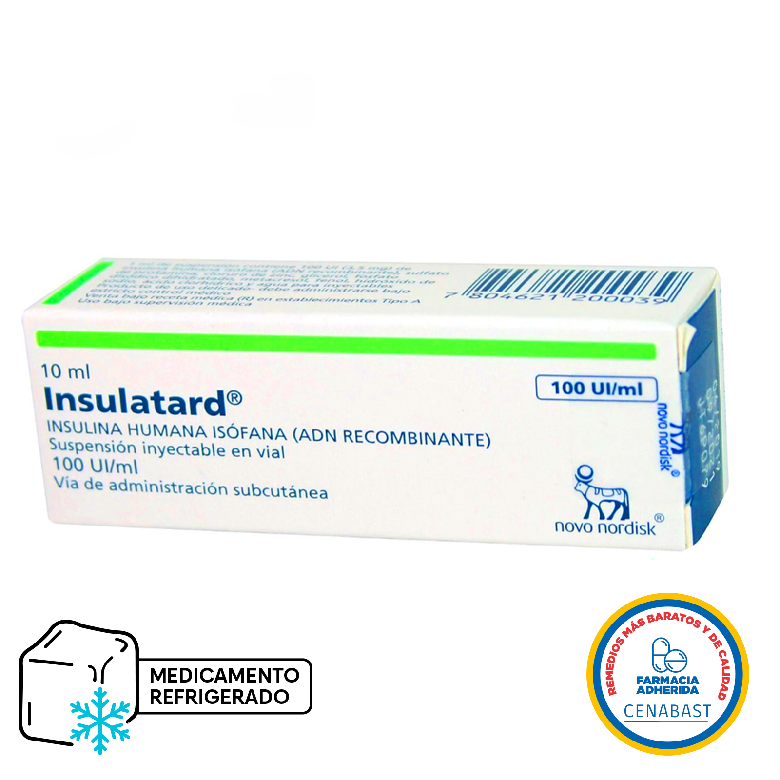 Insulatard Inyectable 100 UI/ml Medicamento Cenabast | Farmacias Curie - Envíos a todo Chile