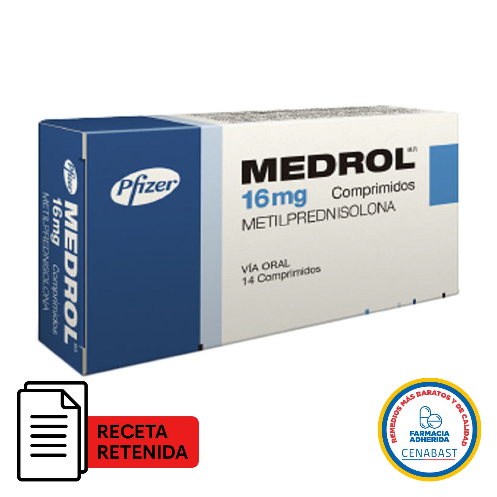 Medrol Comprimidos 16mg Medicamento Cenabast | Farmacias Curie - Envíos ...