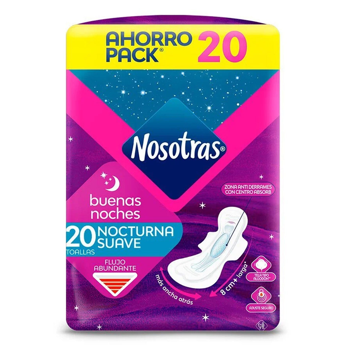 Nosotras Tela Suave Buenas Noches 20 unidades | Farmacias Curie ...