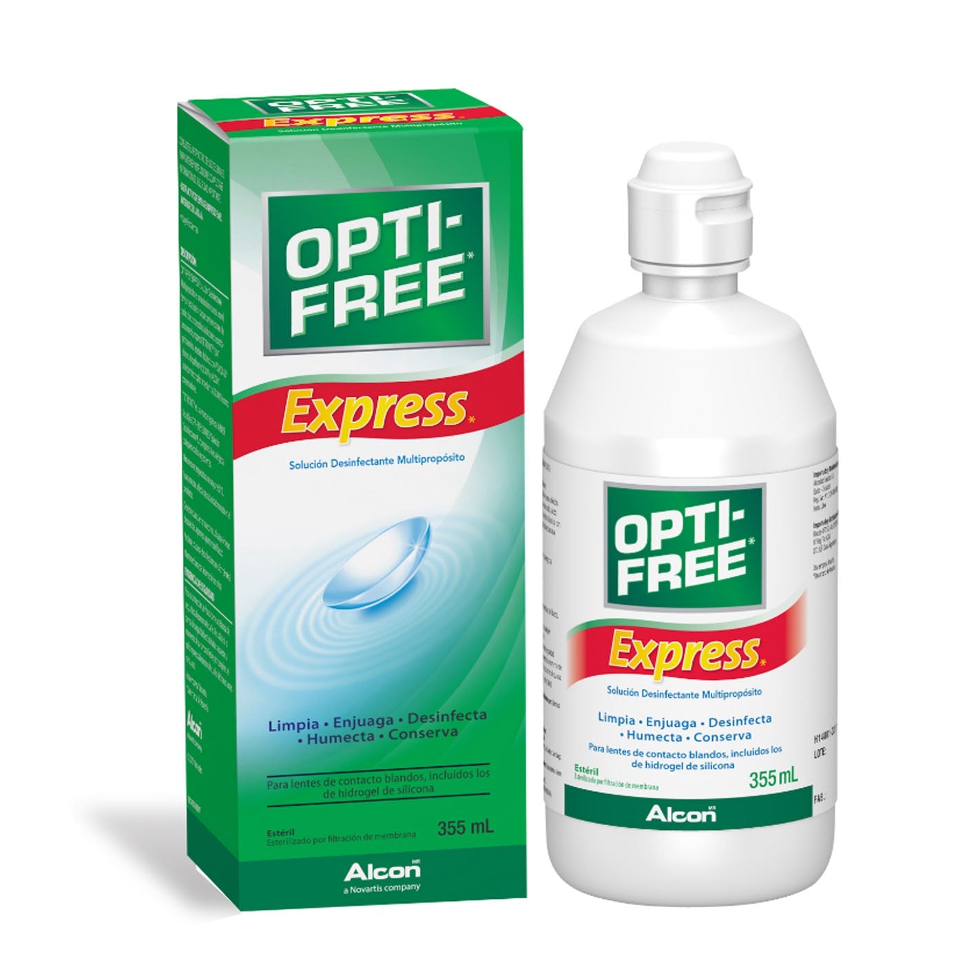 Opti-Free Express Solución - 355ml | Farmacias Curie - Envíos a todo Chile